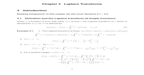 Chapter 4 Laplace Transforms 4 Introductionmtodachapter4lecture