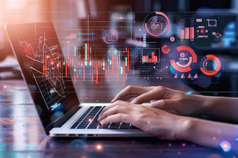 Premium Photo A Person Is Using A Laptop To View Graphs And Charts By