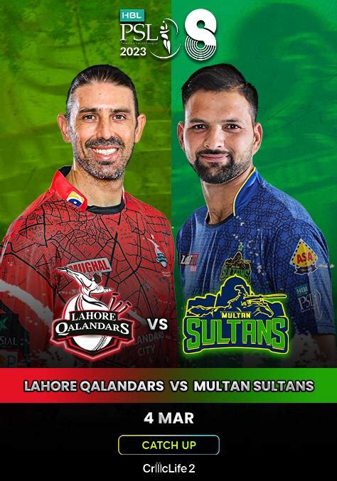 Watch Cricket Pakistan Super League Lahore Qalandars Vs Multan