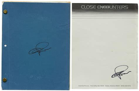 Bonhams A Script For Close Encounters Of The Third Kind