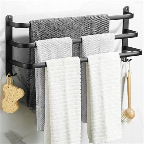 Wieszak na ręczniki drążek łazienkowy czarny loft 4309487841424