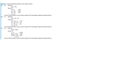 Solved Exercise 1 Solve The Following Problems By The Chegg