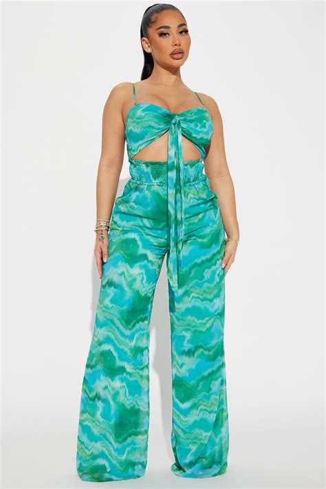 Bali Trip Jumpsuit Greencombo Fashion Nova