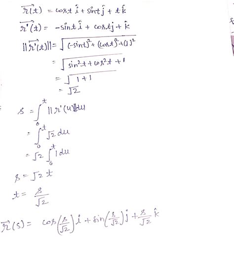 Solved Parameterize The Helix R T Costi Sintj Tk Using The