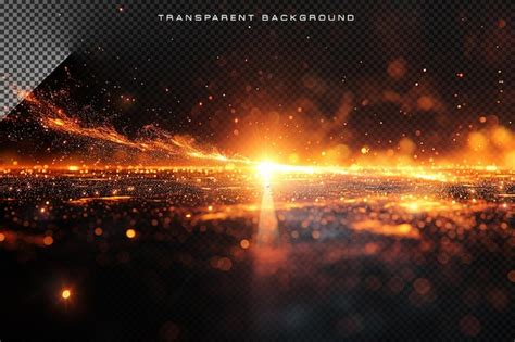 Premium PSD Abstract VFX Lighting Beam Bokeh And Fire Spark In Black