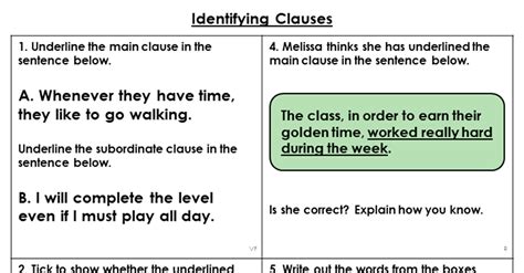 Year 6 Identifying Clauses Lesson Classroom Secrets Classroom Secrets Year 6 Identifying Clauses Lesson Classroom Secrets Classroom Secrets