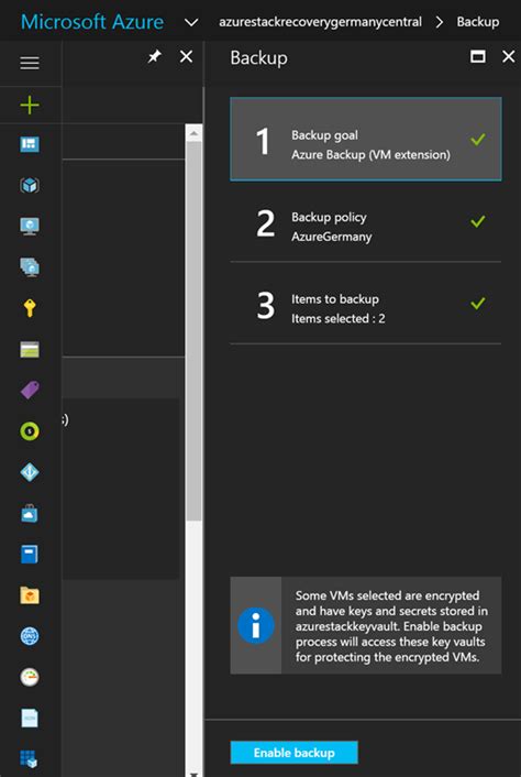 using azure backup with ade protected vms in azure germany daniel s