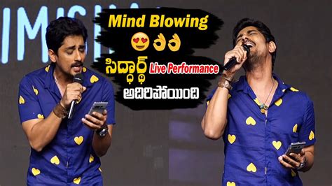 Siddharth Live Performance On Stage Takkar Movie Pre Release Event Friday Poster Youtube
