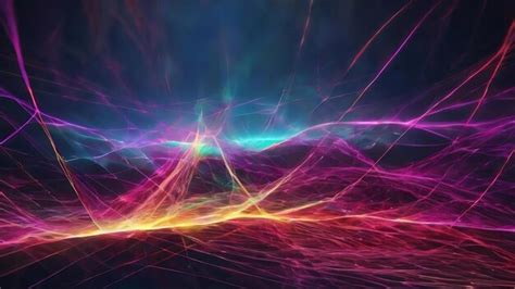 Premium Ai Image Abstract Digital Background Laser Rays And Glowing Lines Waves Flow
