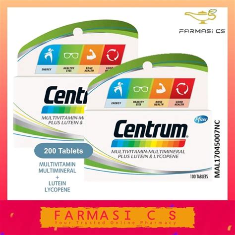 Promo Centrum Multivitamin Multimineral 100 Tablets X 2 Boxes Twin