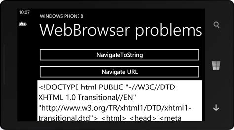 Webbrowsernavigatetostring Broken In Windows Phone 8 And Also Affects