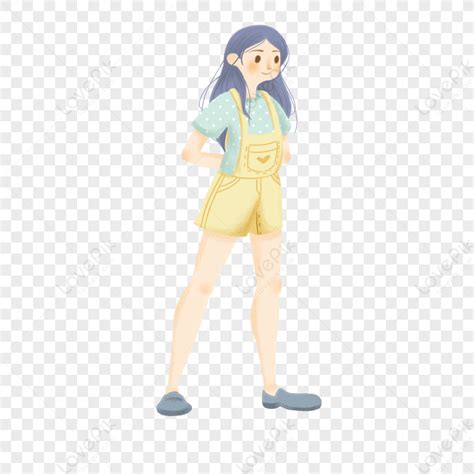 턱받이에 장발 소녀 Png 일러스트 무료 다운로드 Lovepik