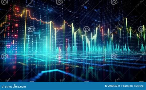 Stock Market Or Forex Trading Charts And Candlestick Chart Generative Ai Stock Illustration