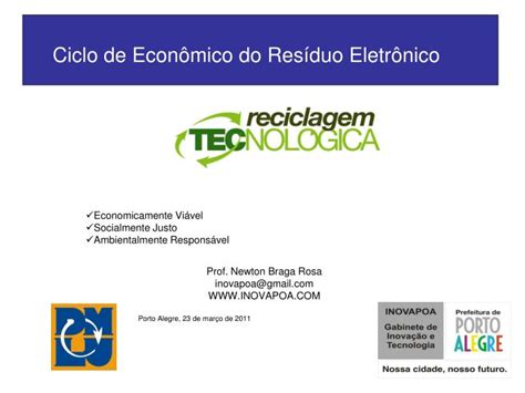 PPT Ciclo Sustentável do Resíduo Tecnológico CDL RS PowerPoint