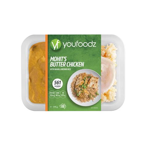 Mohits Butter Chicken With Naan And Brown Rice Youfoodz Meal Delivery