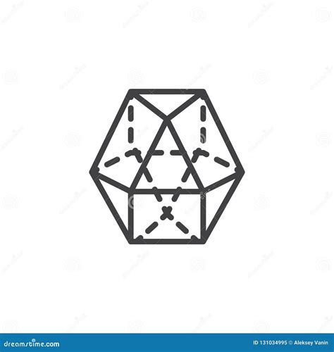 Linear Dodecahedron Icon From Geometry Outline Collection Thin Line
