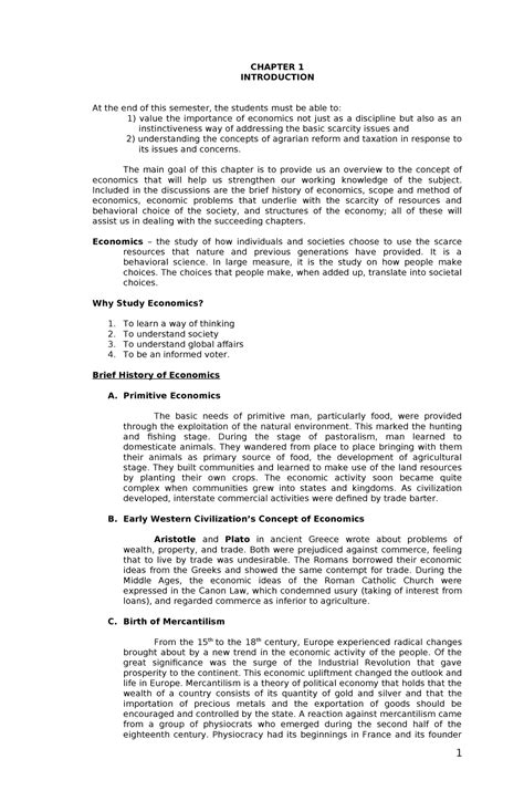 Chapter 1 Economic Lecture CHAPTER 1 INTRODUCTION At The End Of