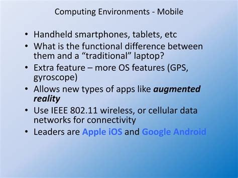 Os Concepts 6 Os For Various Computing Environments Pptx Operating Systems Computer