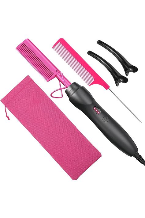 Hot Comb Hair Straightener Heat Pressing Combs Ceramic Electric Hair