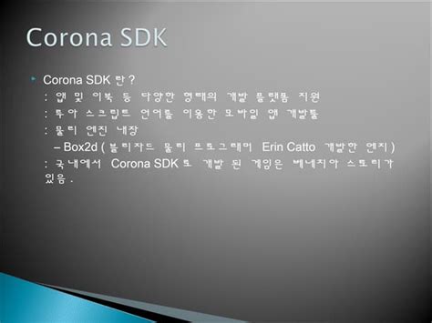 코로나 Sdk 코딩 Ppt