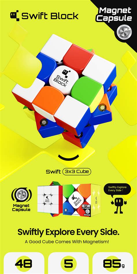Gan Swift Block 355s Magnetic 3x3 Beginners Cube Puzzle Toys Shopee