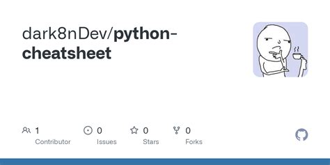 GitHub Dark NDev Python Cheatsheet