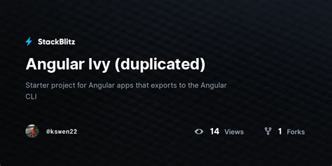 angular ivy forked stackblitz