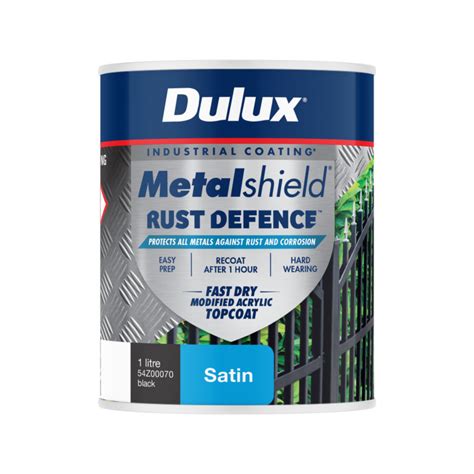dulux 1l black satin metalshield rust defence perth building materials