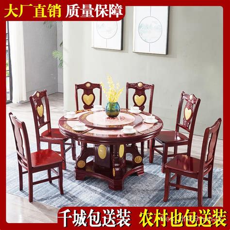 Hy D Rural Household Marble Dining Table Round Dining Table Large Round