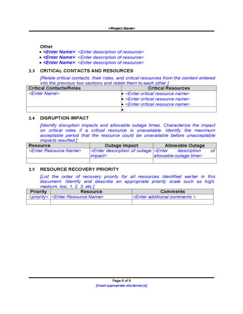 Business Impact Analysis Sample Free Download