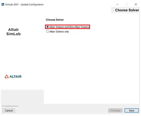 Setting Simlab To Show Complete Menu Bar With Analysis Menu — Altair