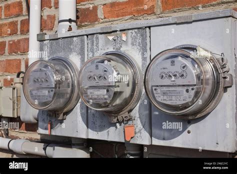 Hydro Quebec Analog Hydro Electricity Consumption Meters On Exterior