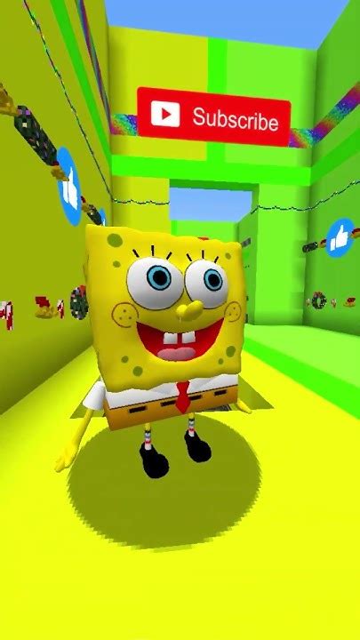 Spongebob 🧽 Parkour Vs Gummy Bear 🟩 Parkour Wait For It😨 Minecraft Shorts Youtube