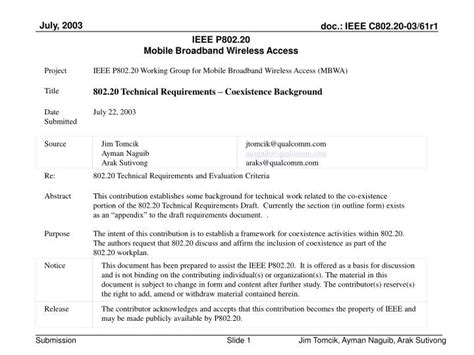 Ppt Ieee P802 20 Mobile Broadband Wireless Access Powerpoint Presentation Id 5399757