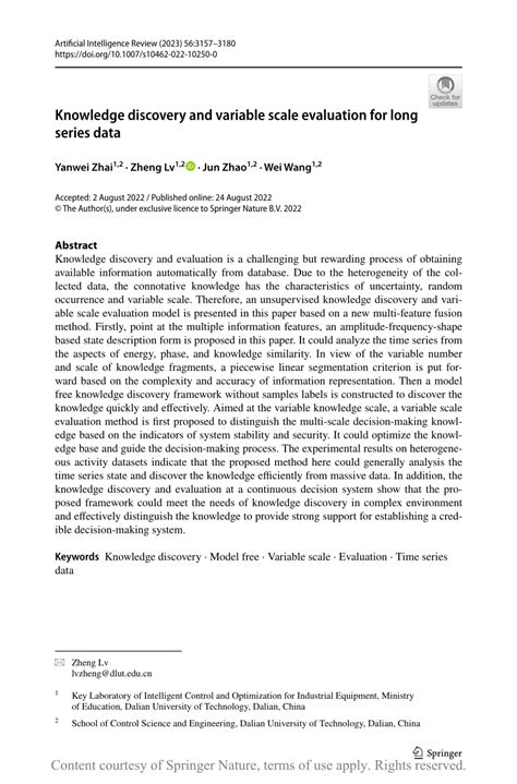 Knowledge Discovery And Variable Scale Evaluation For Long Series Data