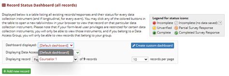 Record Status Dashboards Ucd Redcap Help Center