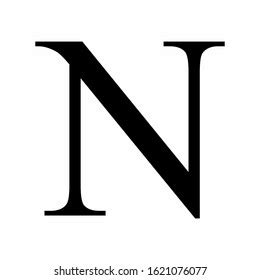 Uppercase Nu Greek Letter Isolated On Stock Illustration 1621076077