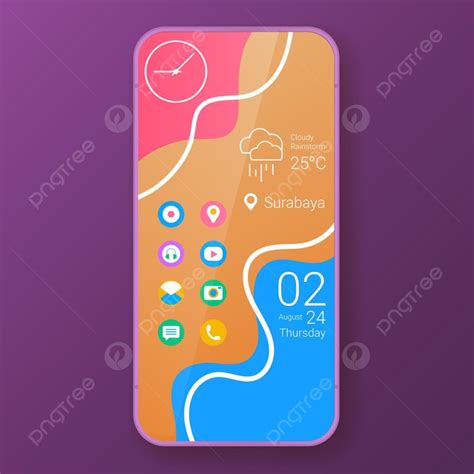 Flat Colors User Interface Widget Art Smartphone Template Download On