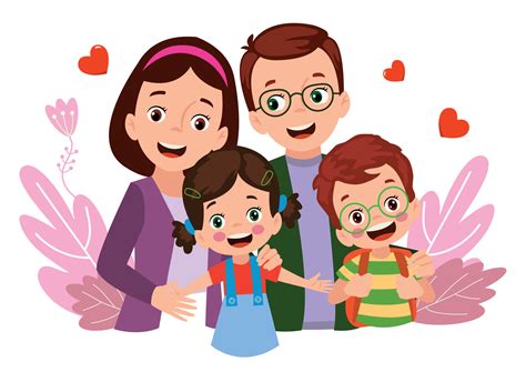 Madre Padre E Hijos Familia Feliz 15016686 Vector En Vecteezy