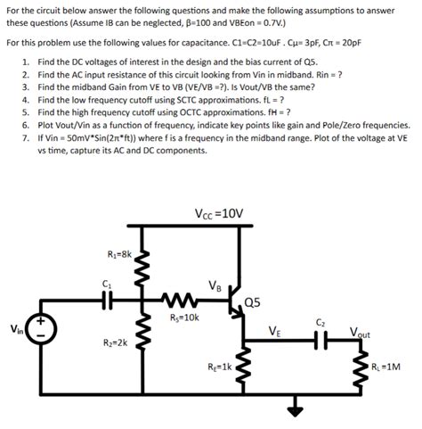 Solved For The Circuit Below Answer The Following Questions Chegg Com