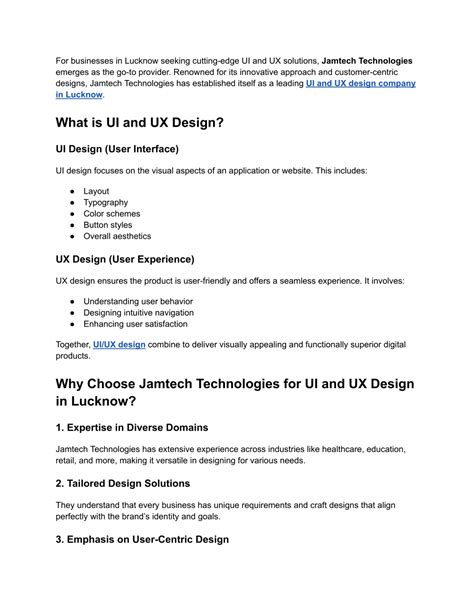 PPT UI And UX Design Company In Lucknow Jamtech Technologies PowerPoint Presentation ID