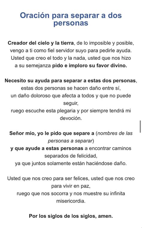 Oracion Para Separar Prayer For Love Good Prayers Pretty Quotes