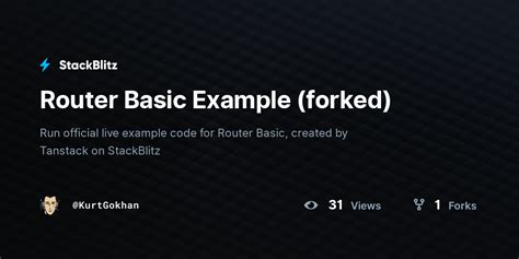 Router Basic Example Forked StackBlitz