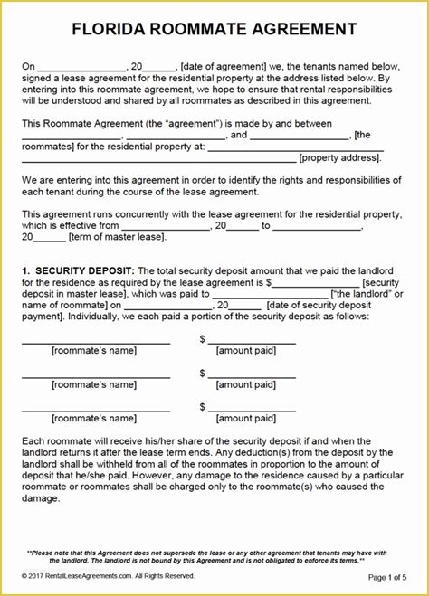 Rental Agreement Template Florida Free Of Vacation Rental Agreement 8