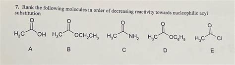 Solved 7 Rank The Following Molecules In Order Of