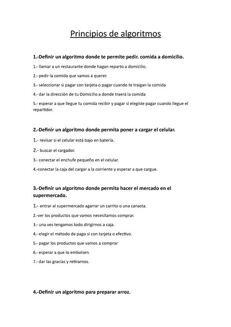 Tarea 1 Pprincipios De Algoritmos Principios De Algoritmos 1 Definir