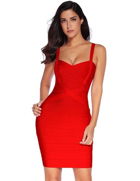 Meilun Womens Celebrity Bandage Bodycon Dress Strap Party Pencil Dress Bandage Dress Bodycon