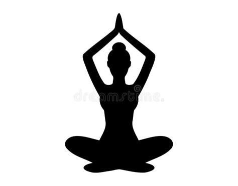 Black Silhouette Practice Yoga Stock Illustrations 2922 Black