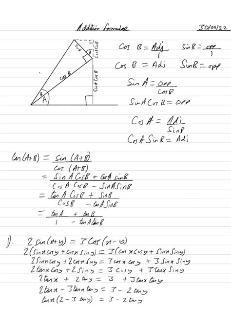 Addition Formulae Pdf