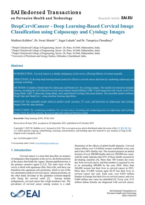 Pdf Deepcervicancer Deep Learning Based Cervical Image Classification Using Colposcopy And